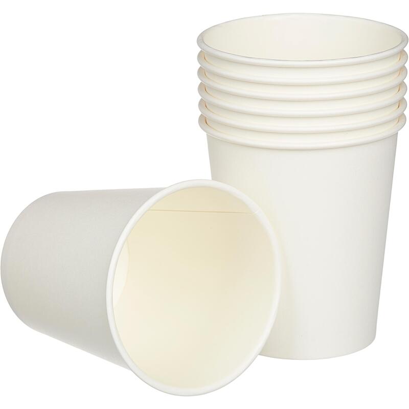 Pahar de unica folosinta din hartie 180ml, 50 buc, alb - Cumpără în ...