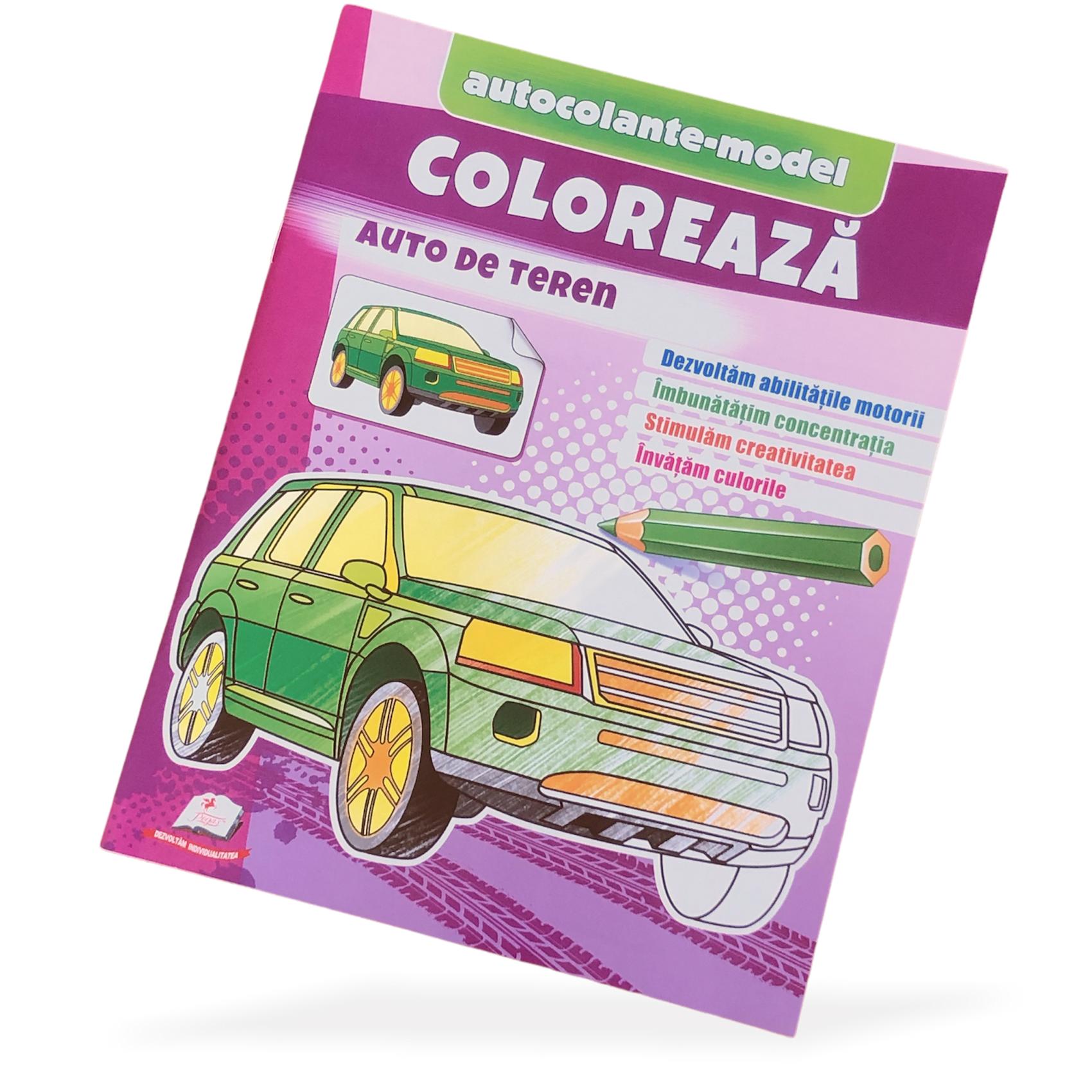 Carte de colorat Coloreaza+autocolanta Auto de teren - Birovits.md